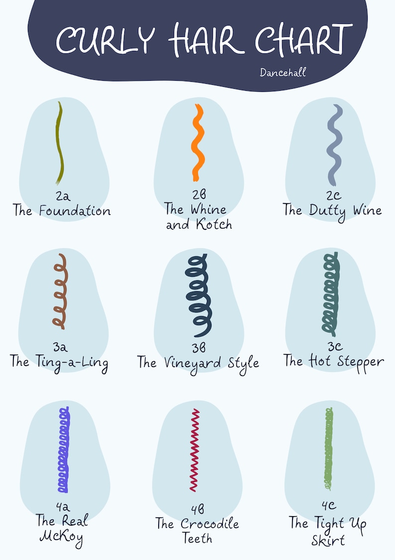 Curly Hair Chart - Dancehall Edition - Etsy