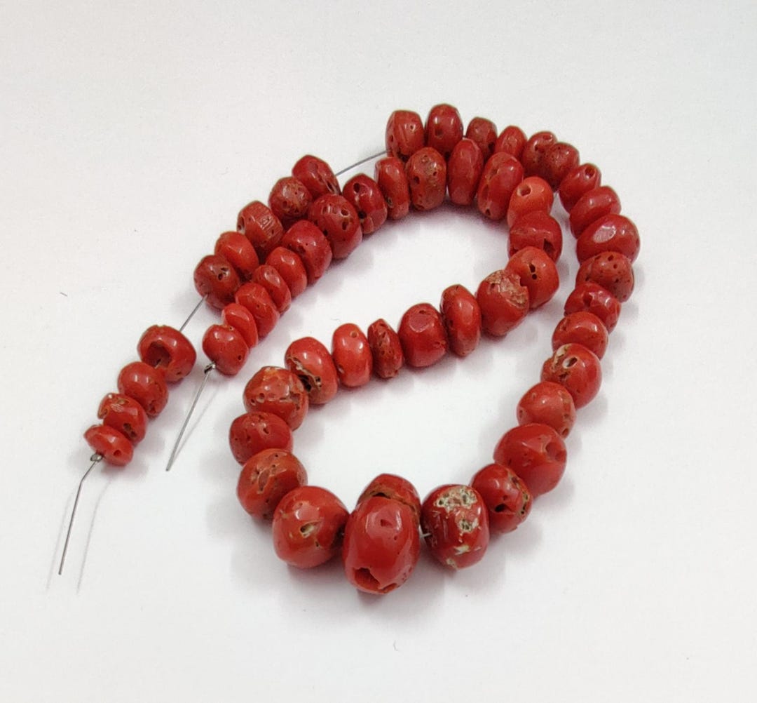 Amazing Coral Beads !! Italian Red Coral Rondelle Shape Beads ...