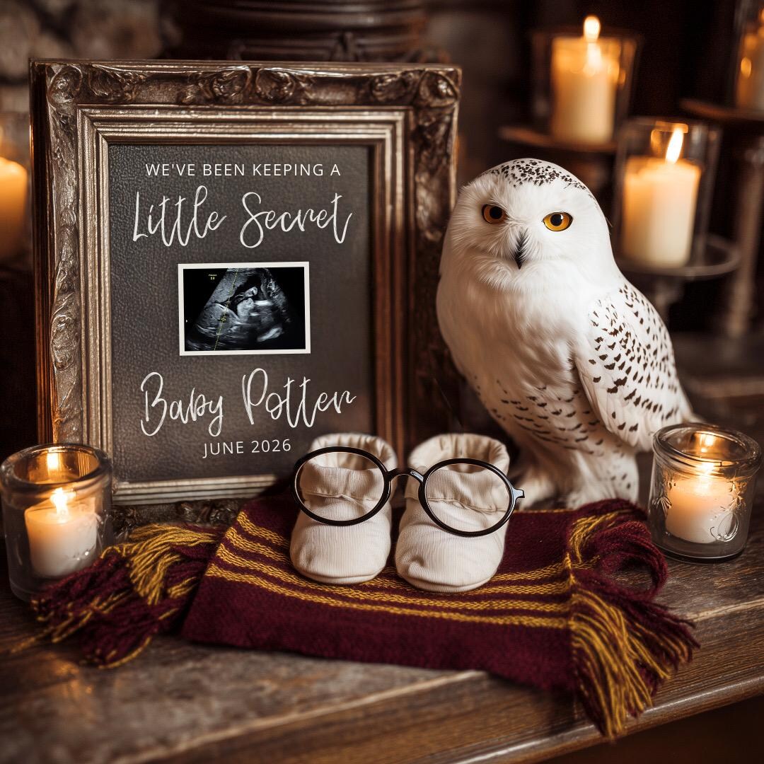 Wizard Themed Pregnancy & Baby Announcement | Editable Instant Download ...