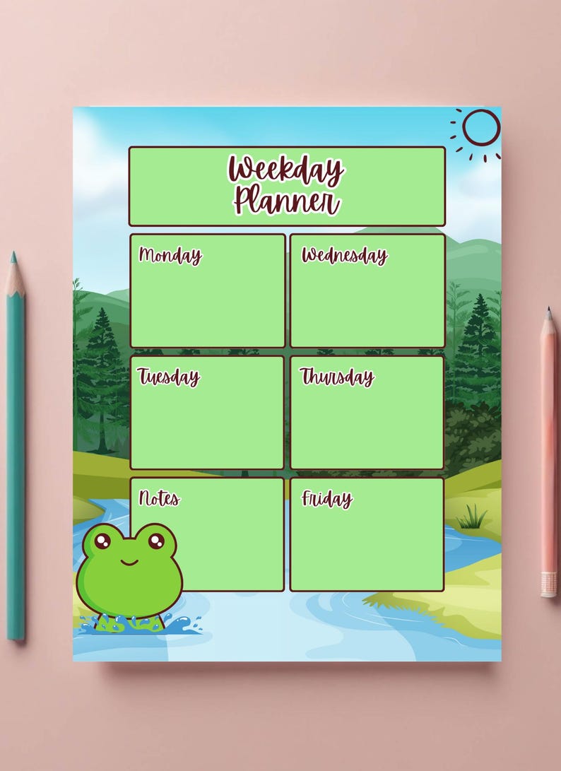 Simple Frog Editable Kids Chore Chart Bundle, School, Reward, Allowance ...