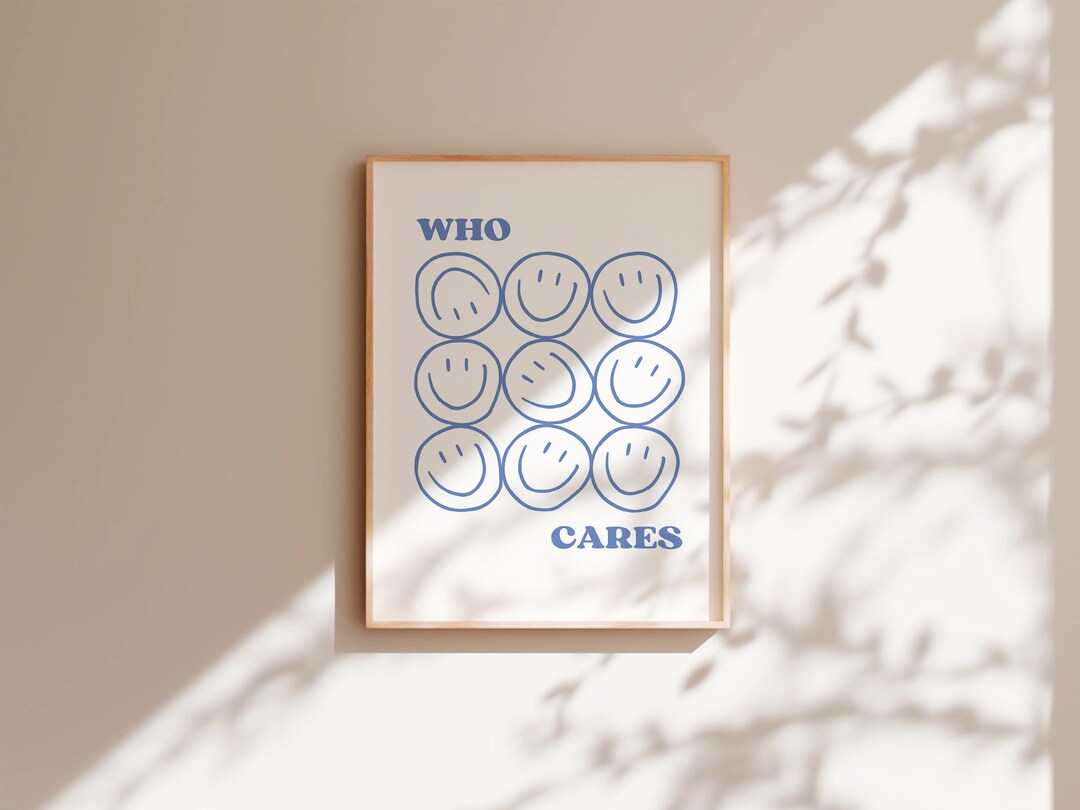 Poster Smiley who Cares A4 A3 30x40 Cm Design Poster - Etsy