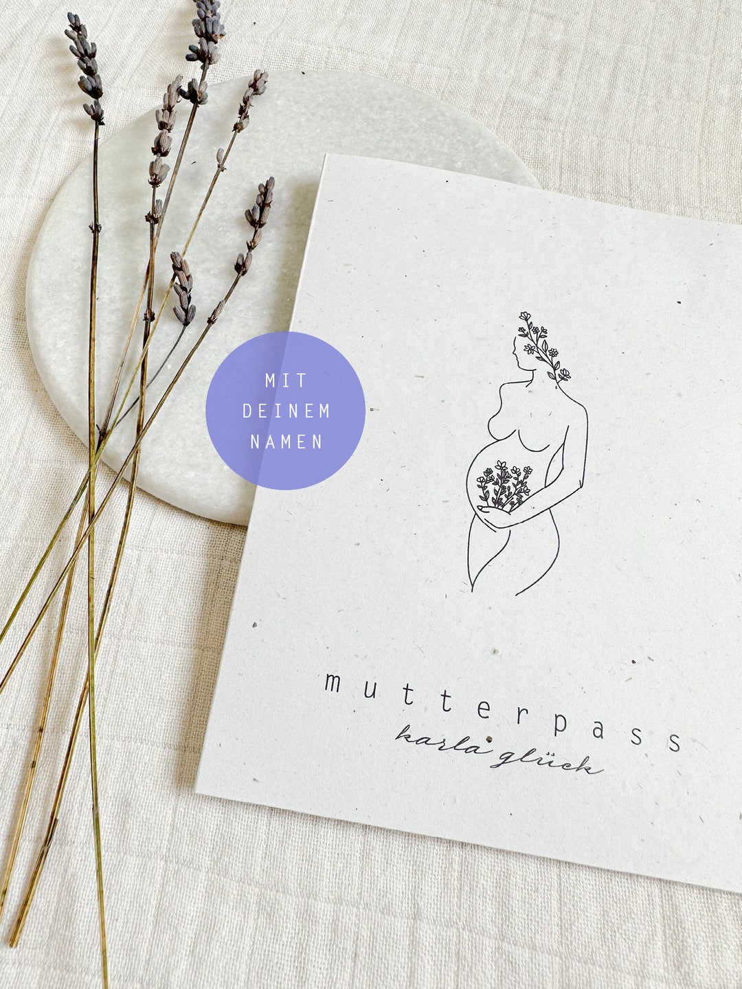Mutterpasshülle personalisiert mit Namen | Hülle Mutterpass | Geschenk ...