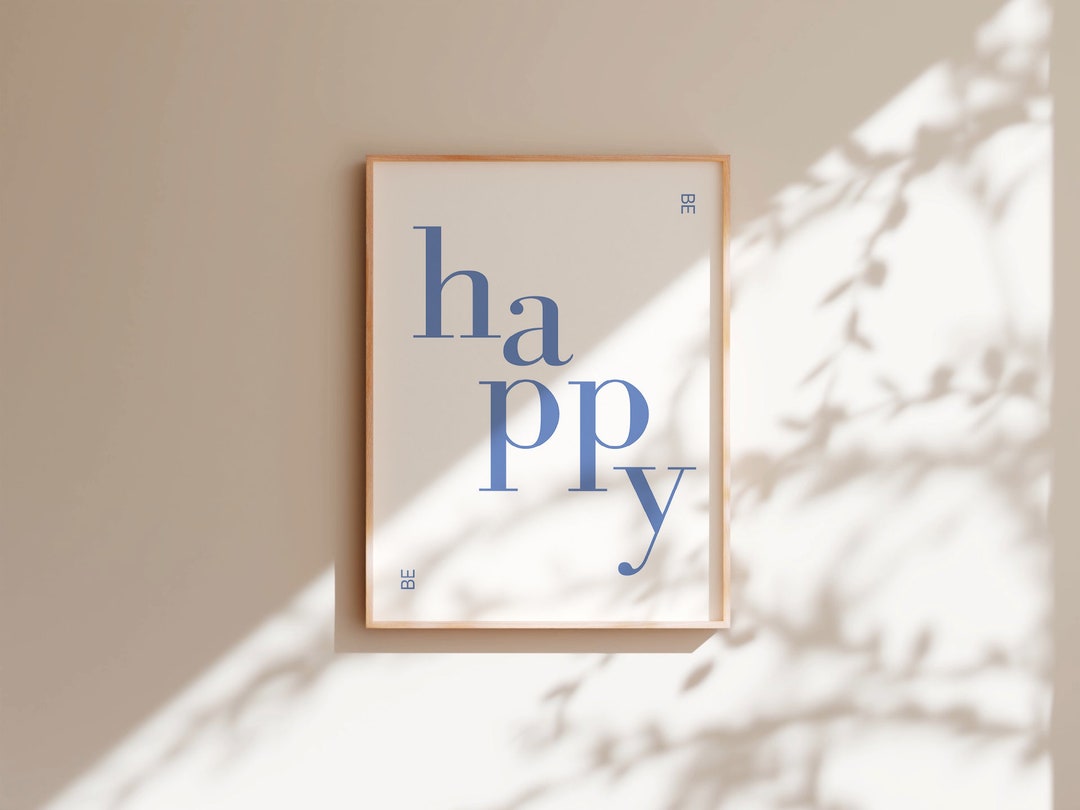 Poster Be Happy A4 Design Poster - Etsy