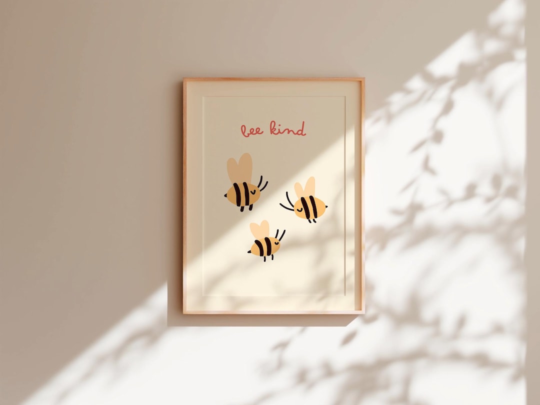 Poster Bee Kind A4 Design Poster - Etsy