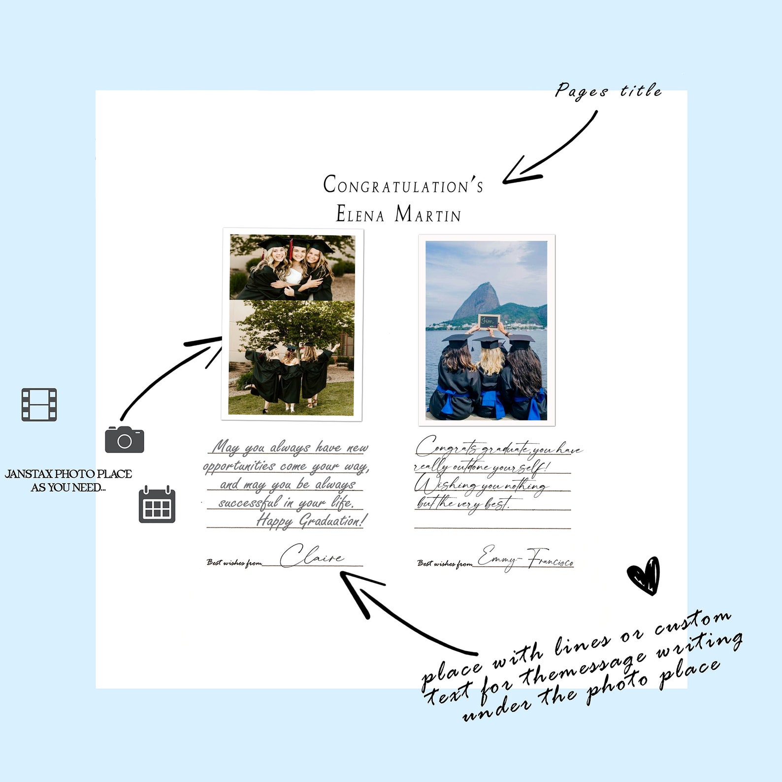 Personalized Graduation Guest Book: Photo Album, Memory Keepsake - Etsy