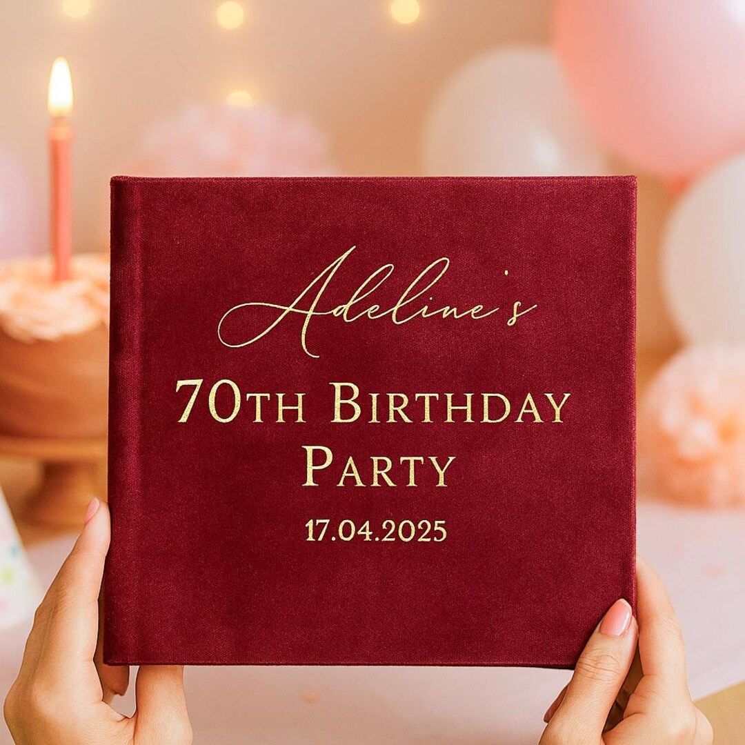 Personalized Birthday Guest Book: Modern Photo Album, Memory Keepsake ...