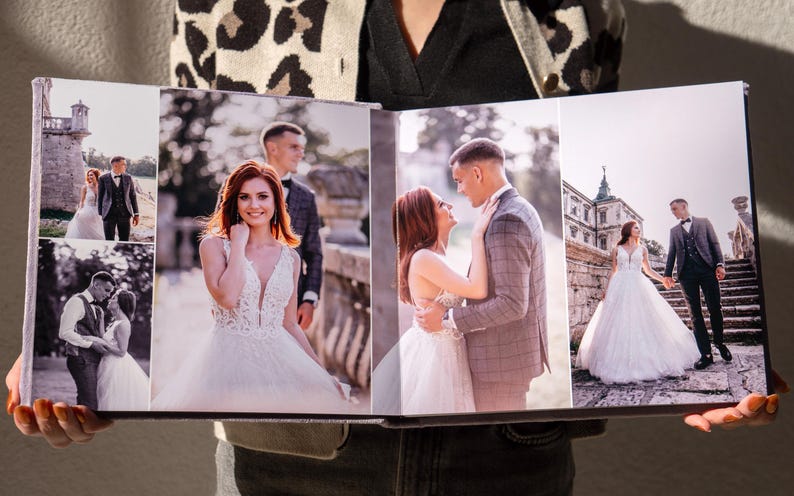 Lay Flat Wedding Photo Album, Personalized Wedding Album, Linen Photo ...