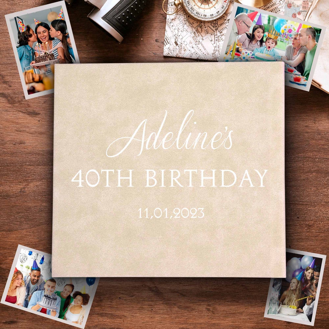 Modern Birthday Guest Book Personalized 40th, 50th, 60th, 70th Birthday ...