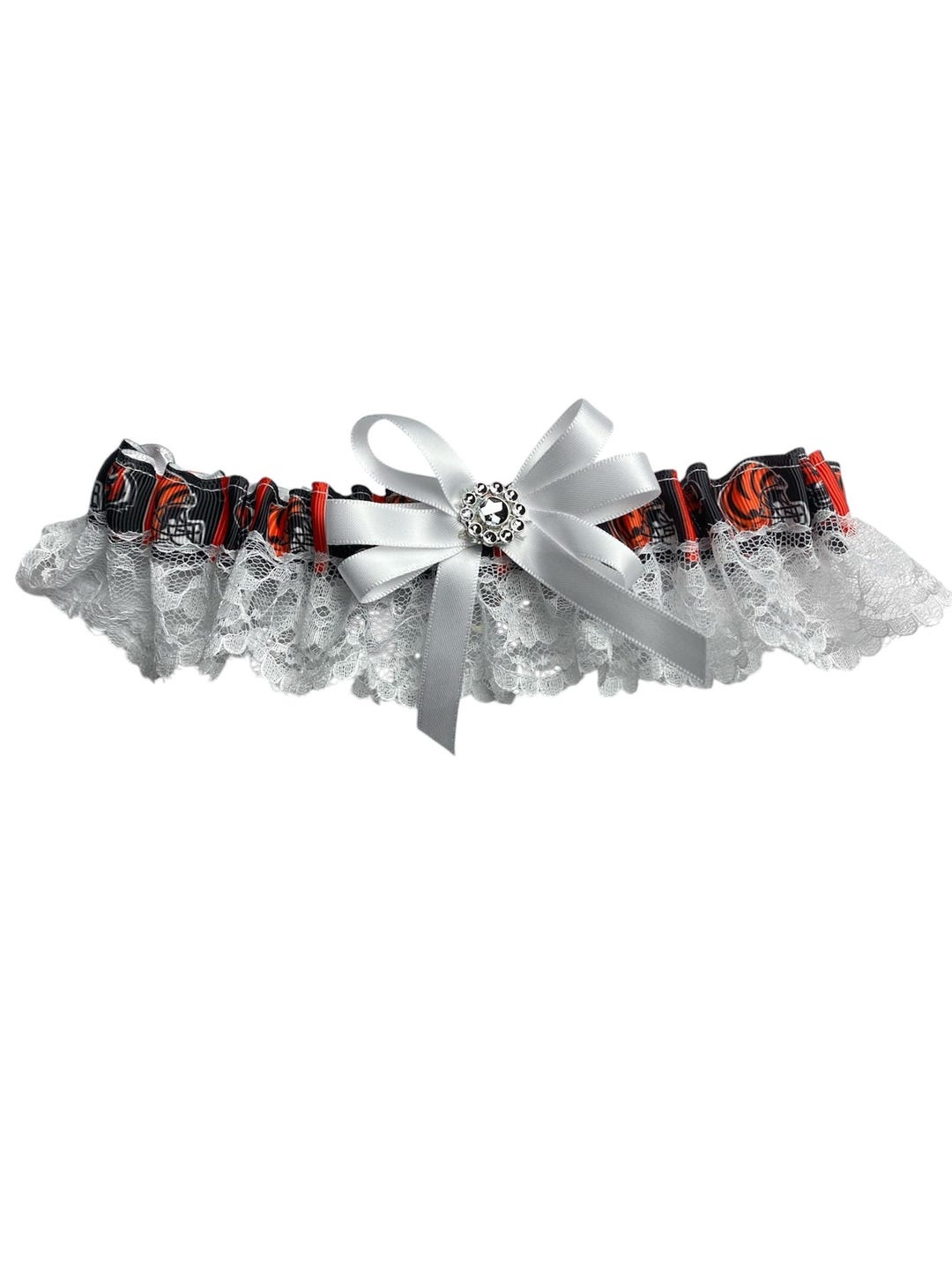 Bengals Inspired Wedding Garter: Handmade Lace Bridal Accessory - Etsy