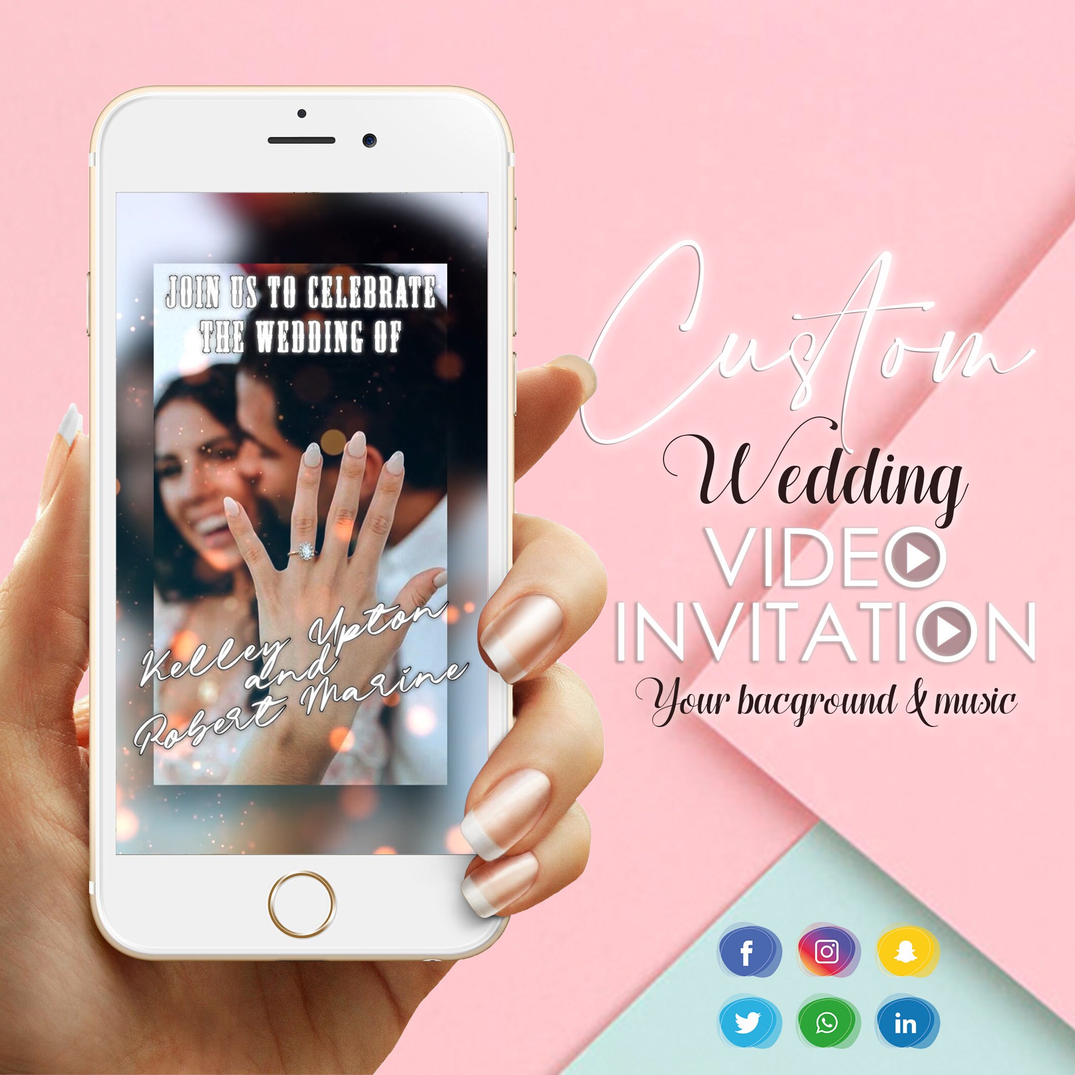 BEST Modern Digital Invitation, Wedding Video Invitation, Save the Date ...