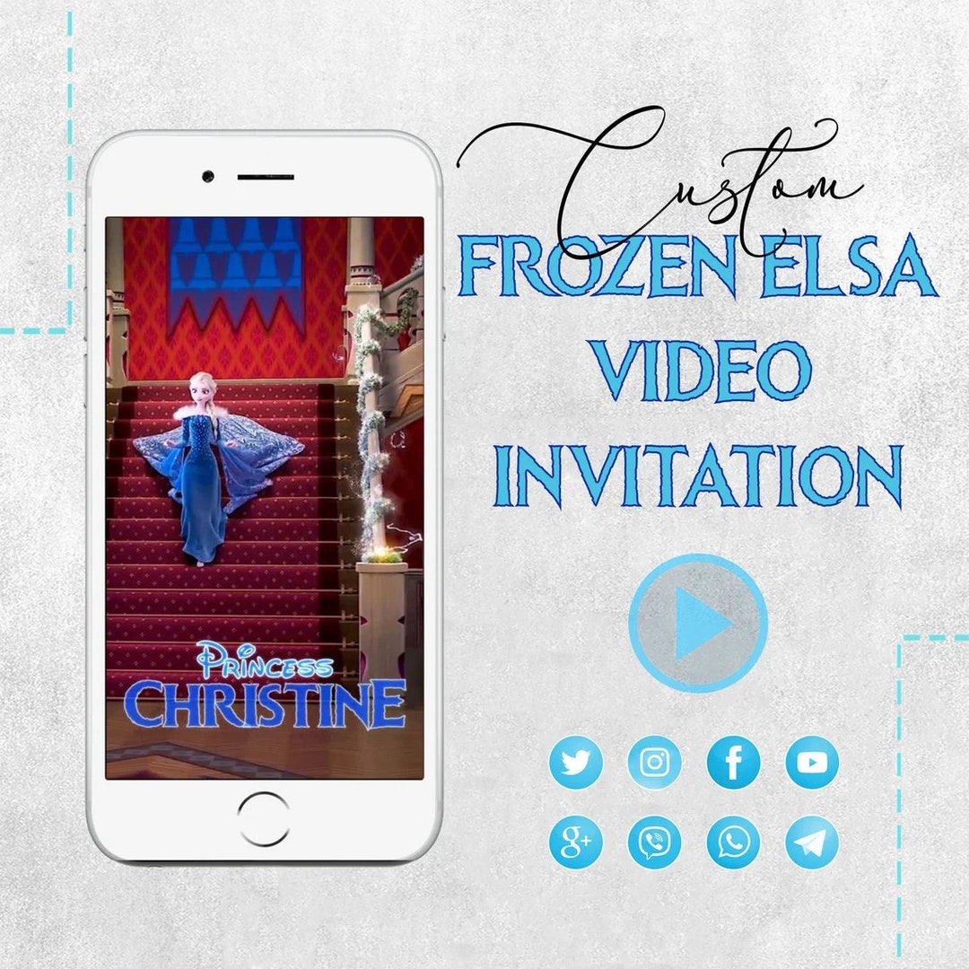 Personalized Frozen Elsa Video Birthday Invitation - Princess Animated ...