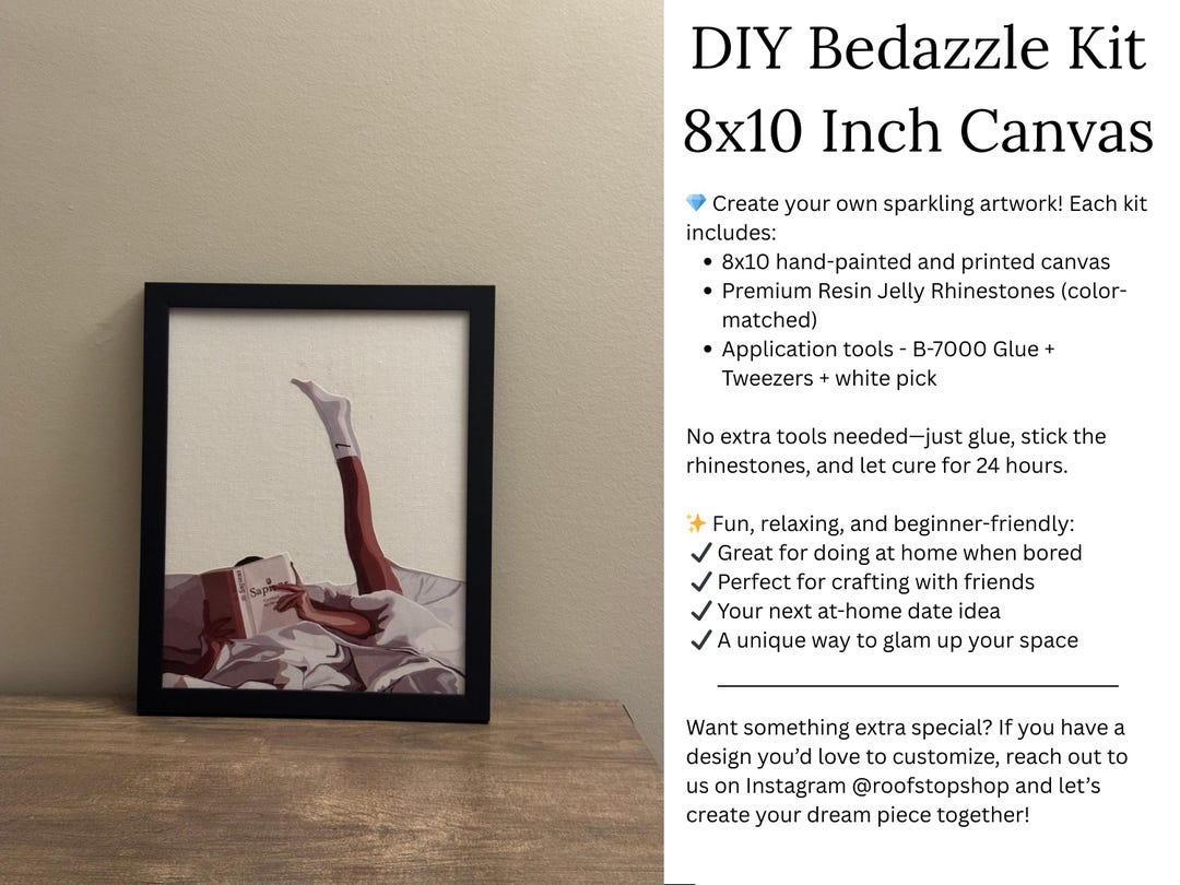 Diybedazzle Kit STATUS: IN BED– 8x10 Inch Canvas - Etsy