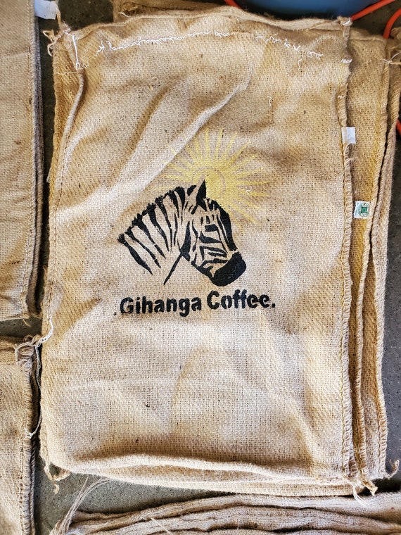 Gihanga Zebra Burlap Bag Rwanda Coffee Bean Sack Upholstery - Etsy