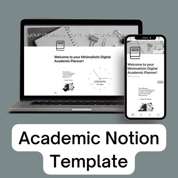 Notion Academic Template Simple College Notion Template - Etsy