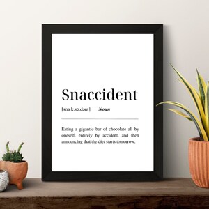 Snaccident Definition Print Snaccident Printable Art Dictionary Print ...
