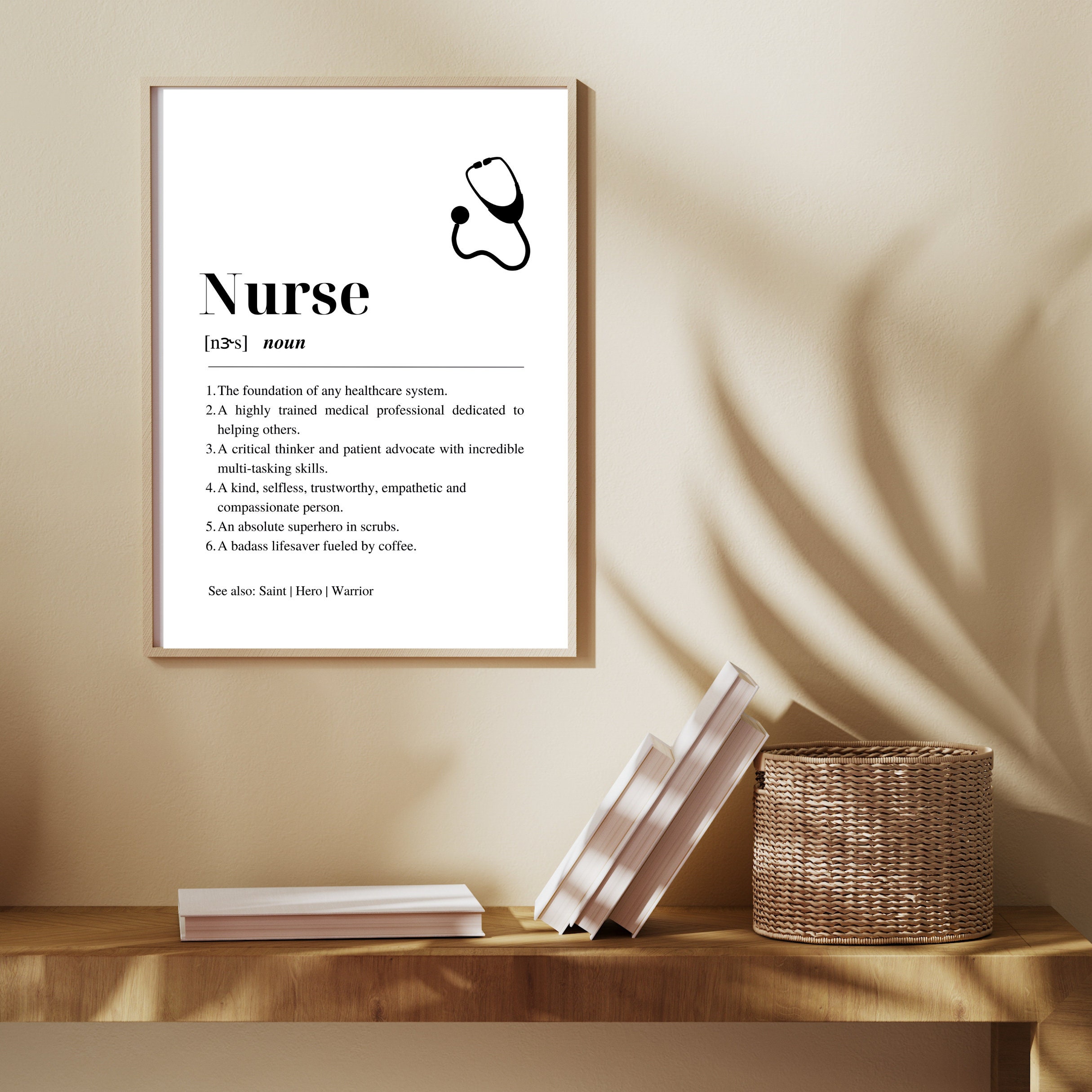 Nurse Definition Print Graduation Gift for Male Nurse Dictionary Print ...