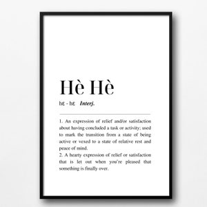 Hè Hè Definition Print INSTANT DOWNLOAD Dutch Printable Art Dictionary ...