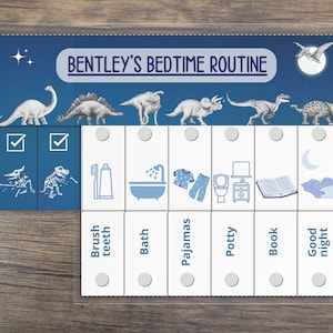 Dinosaur Kids Routine Chart, Daily Visual Schedule (digital Download ...