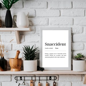 Snaccident Definition Print Snaccident Printable Art Dictionary Print ...