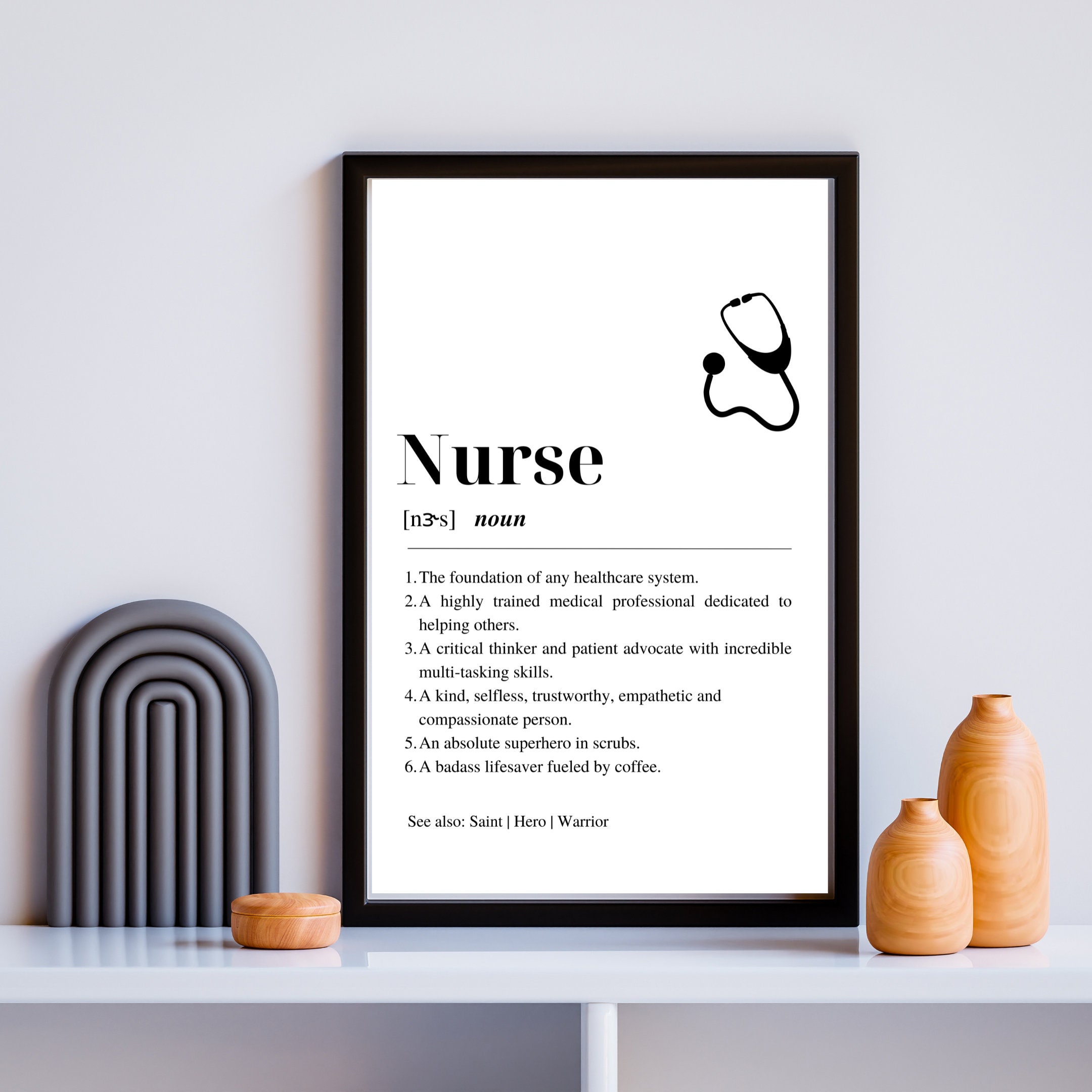 Nurse Definition Print Graduation Gift for Male Nurse Dictionary Print ...
