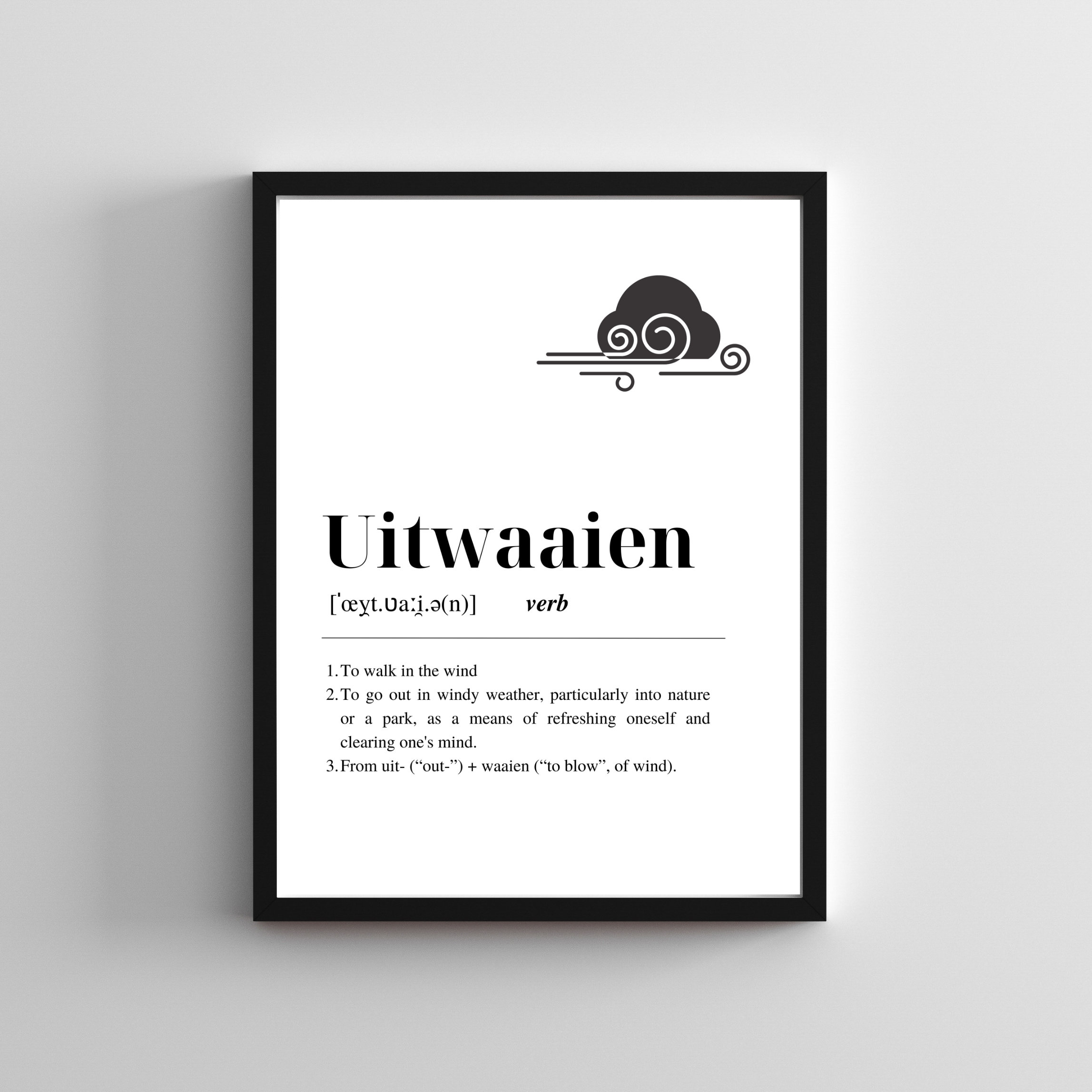 Uitwaaien Definition Print, Dutch Word Art (digital Download) - Etsy