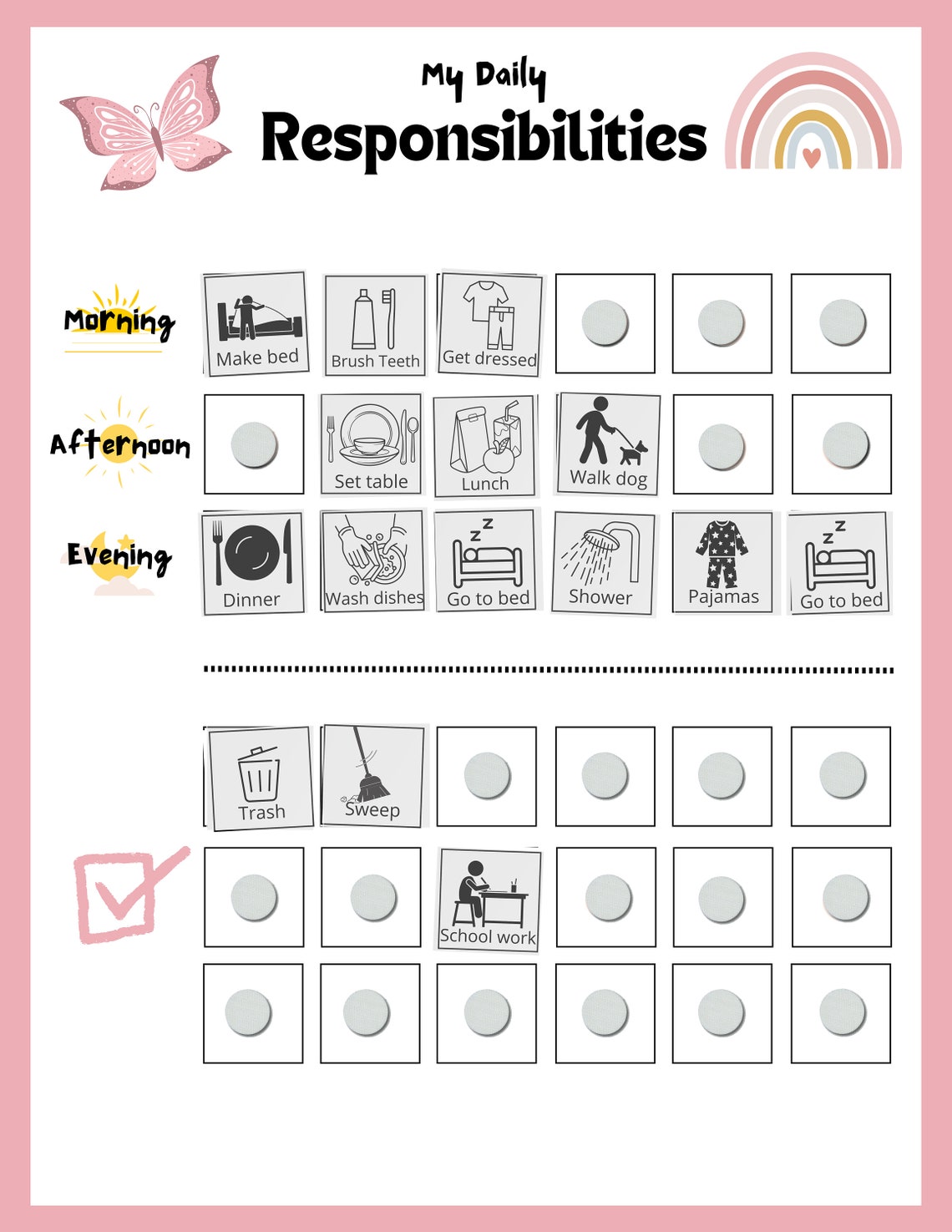 Kids Daily Schedule Kids Chore Chart Bedtime Routine Preschool Calendar ...