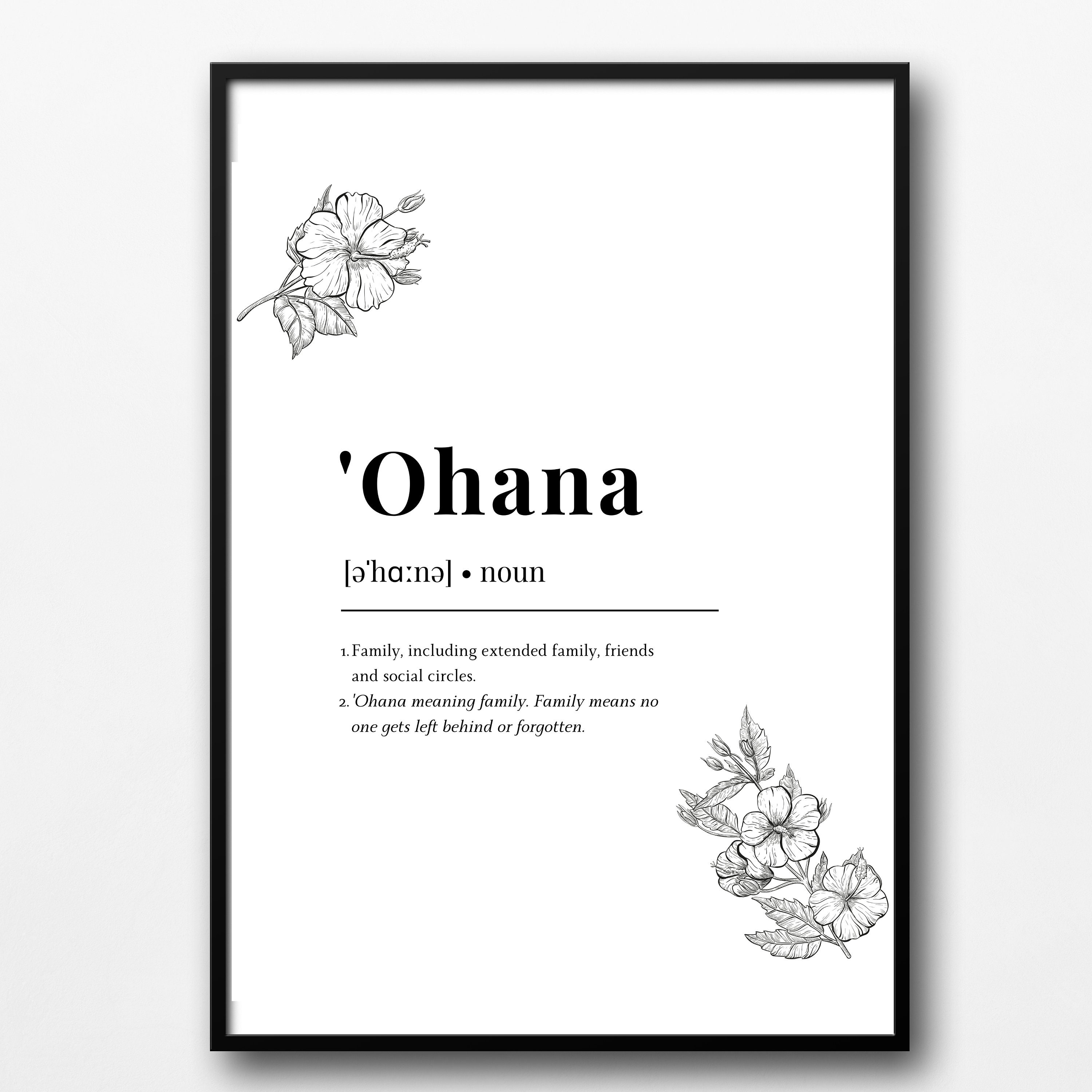 Ohana Definition Print Hawaiian Printable Art Ohana Dictionary Print ...