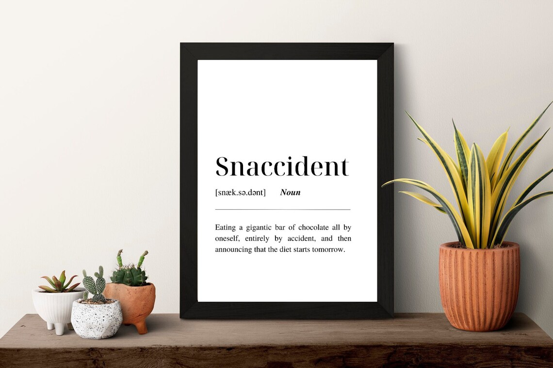 Snaccident Definition Print Snaccident Printable Art Dictionary Print ...