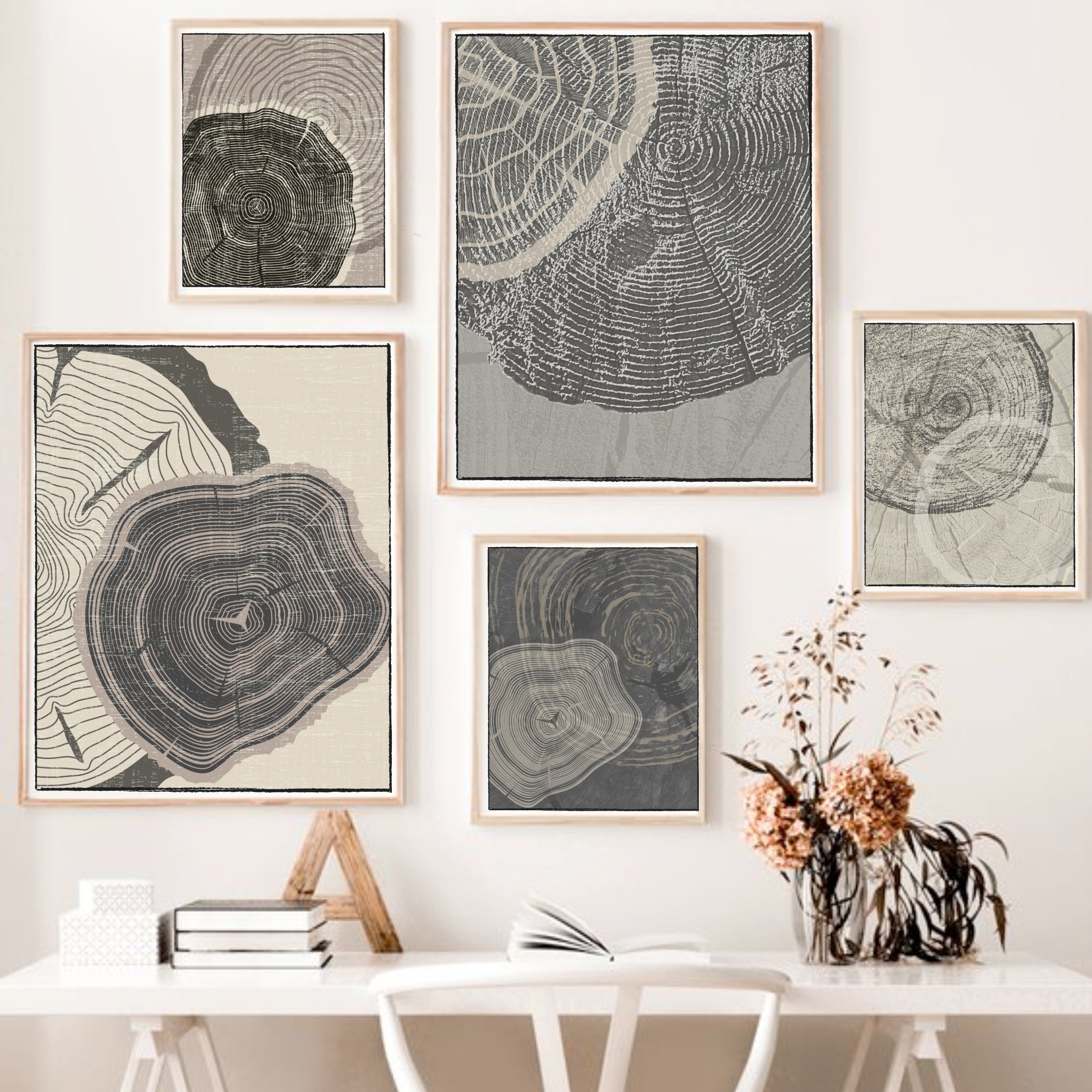Tree Ring Printable Tree Stump Prints Digital Print Tree Ring Print ...