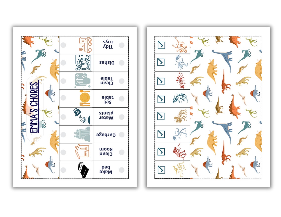 Bedtime Routine, Kids Daily Schedule, Editable Chore Chart Dinosaures ...