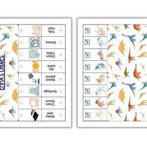 Bedtime Routine Kids Daily Schedule Editable Chore Chart Dinosaures ...