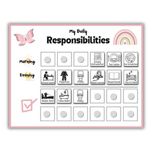 Bedtime Routine Kids Daily Schedule Editable Chore Chart Morning ...