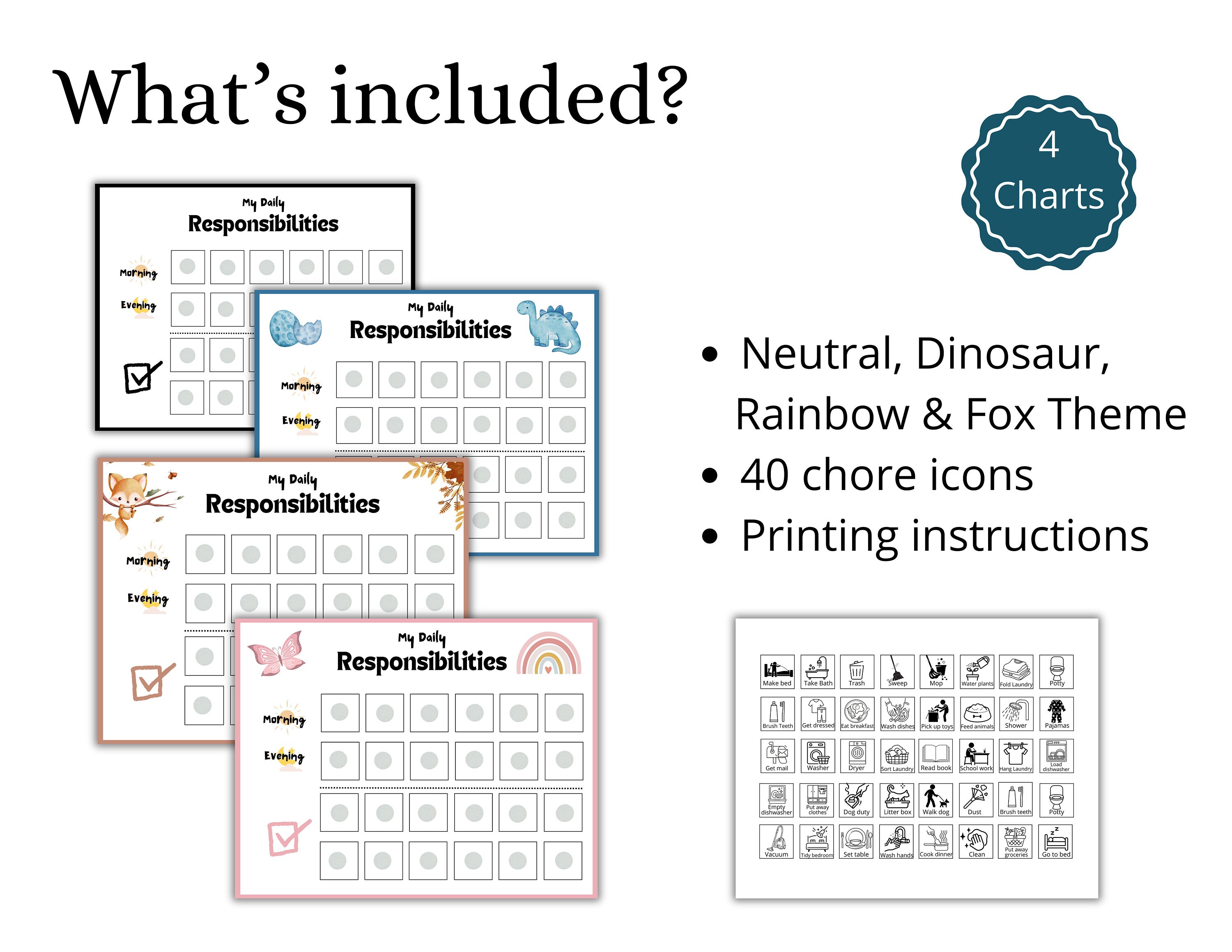 Bedtime Routine Kids Daily Schedule Editable Chore Chart Morning ...