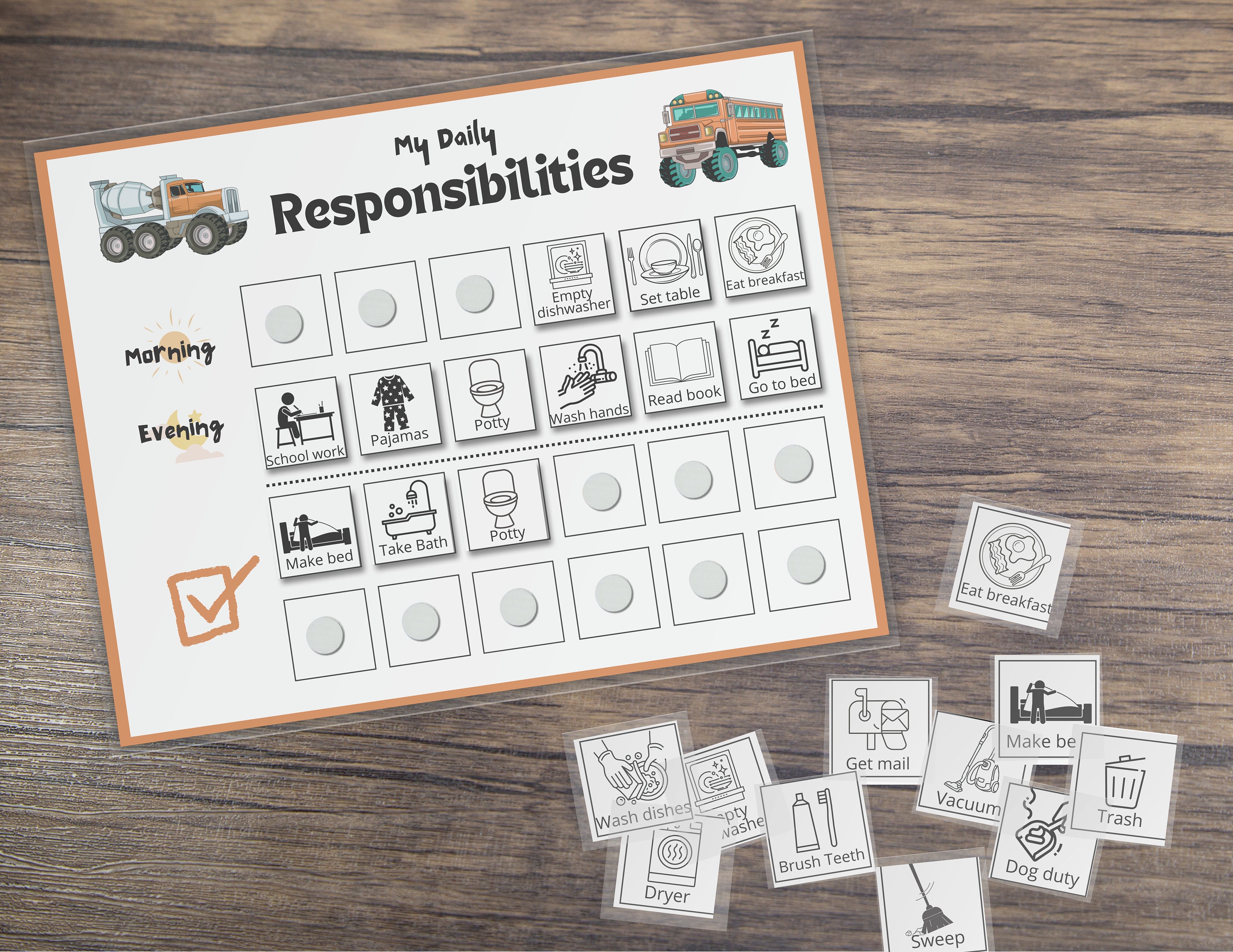 Kids Daily Schedule Bedtime Routine Preschool Calendar Toddler Chore ...