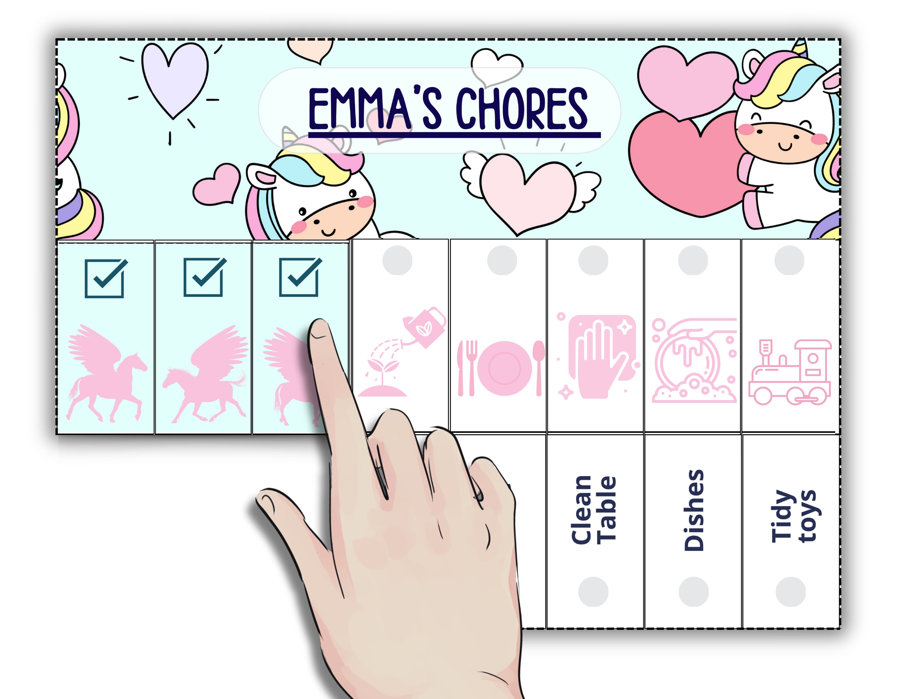 Bedtime Routine, Kids Daily Schedule, Editable Chore Chart Unicorns ...