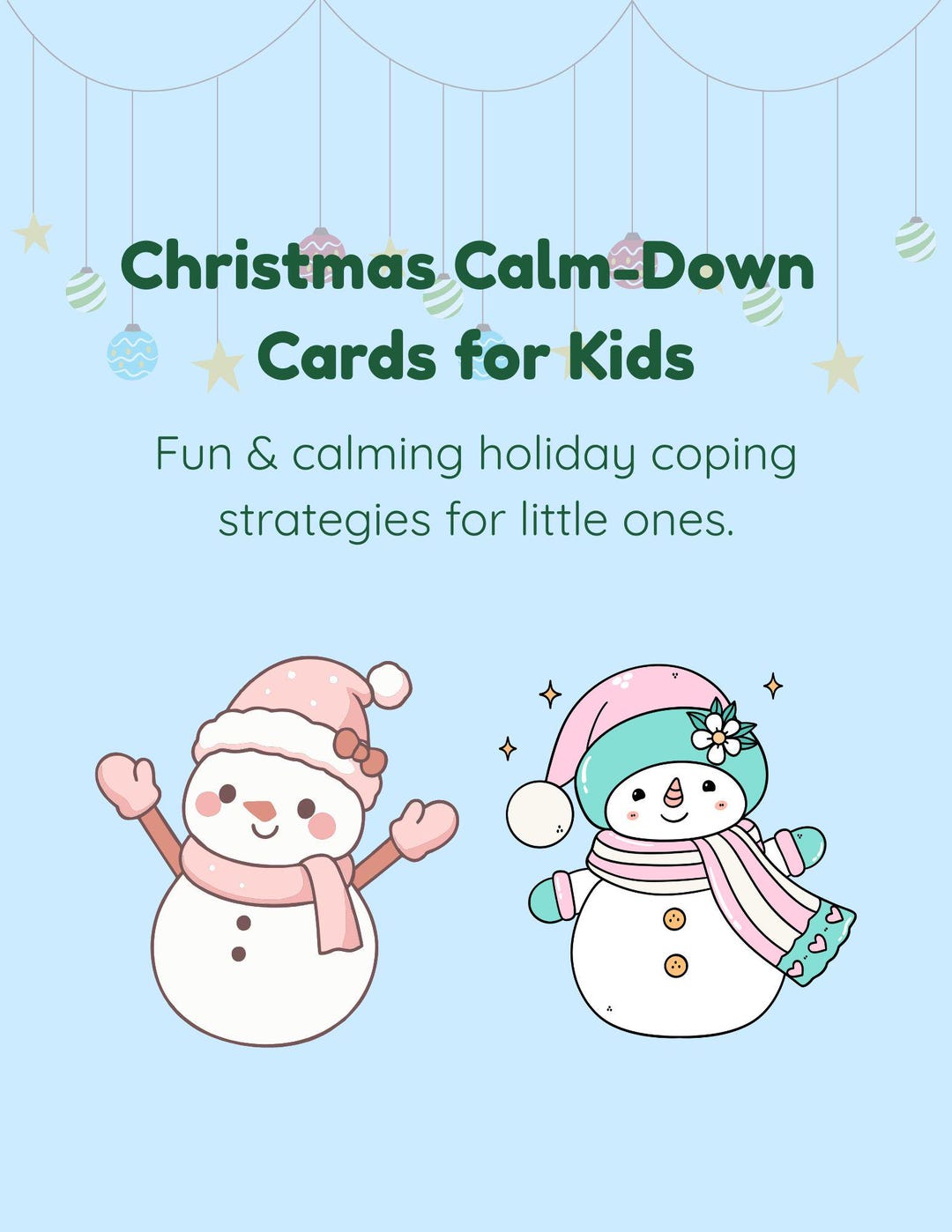 Christmas Calm Down Cards for Kids - Etsy