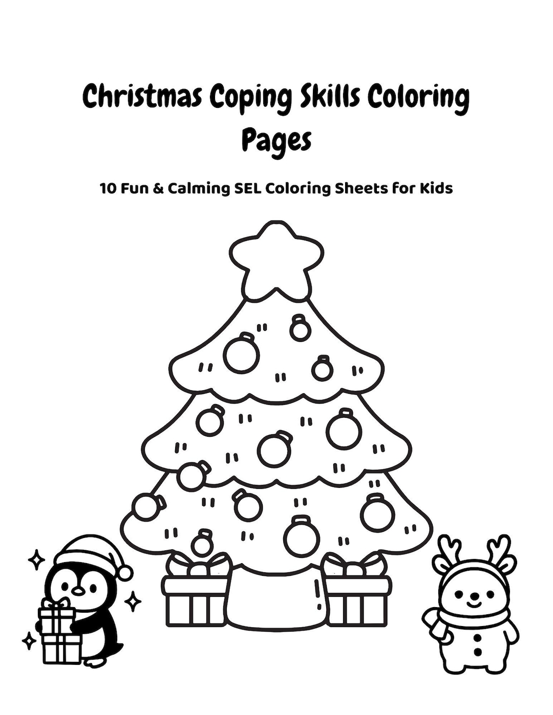 Christmas Coping Skills Coloring Pages | SEL Holiday Coloring Sheets ...
