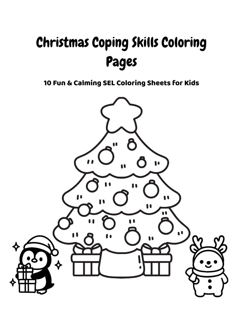 Christmas Coping Skills Coloring Pages | SEL Holiday Coloring Sheets ...