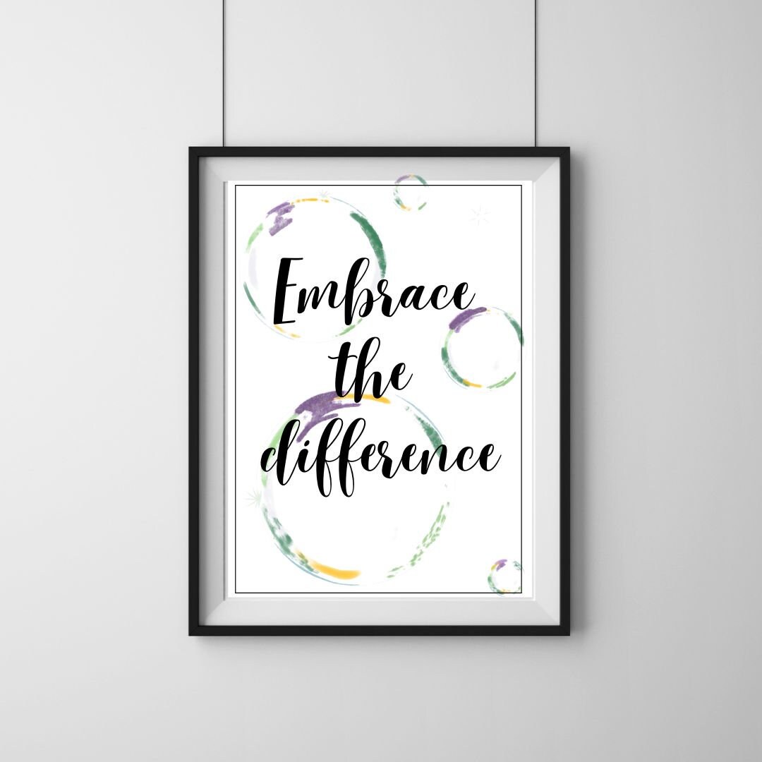 Embrace Your Difference Poster - Etsy