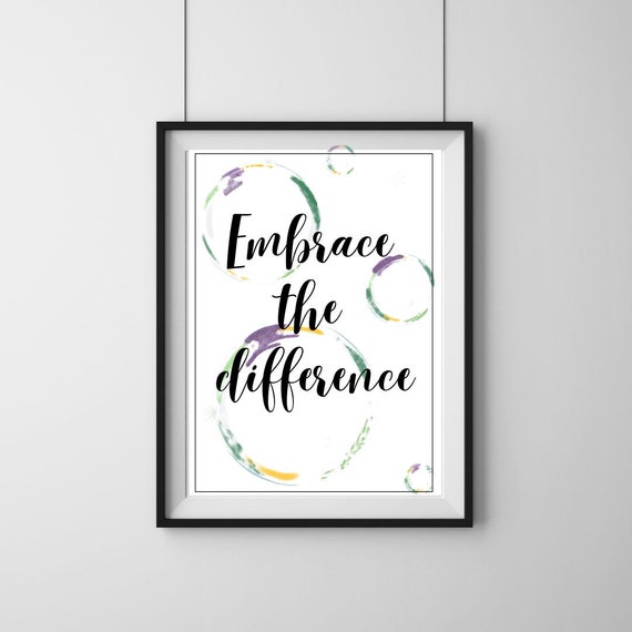 Embrace Your Difference Poster - Etsy