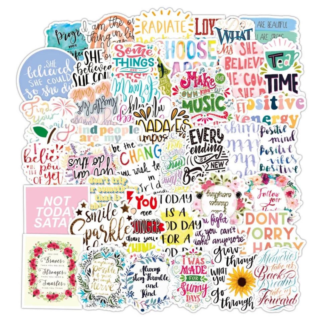 50-pack Motivational Inspirational Sticker Set of 50 Waterproof Matte ...