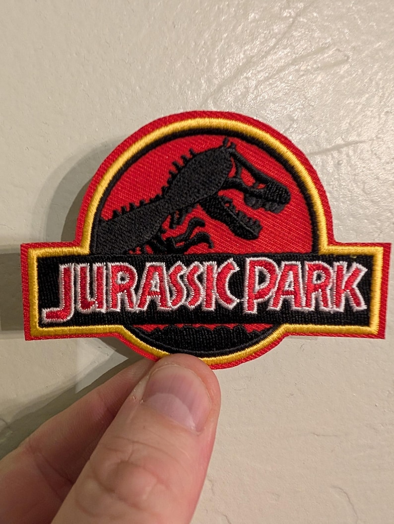 Jurassic Park Dinosaur T-rex Movie Costume Embroidered Iron-on Patch 3. ...
