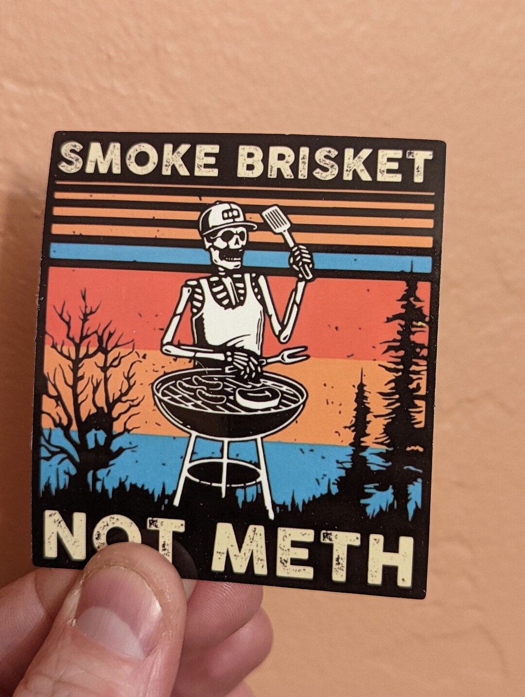 5-pack Funny Smoke Brisket Not Meth Stickers 3 - Etsy