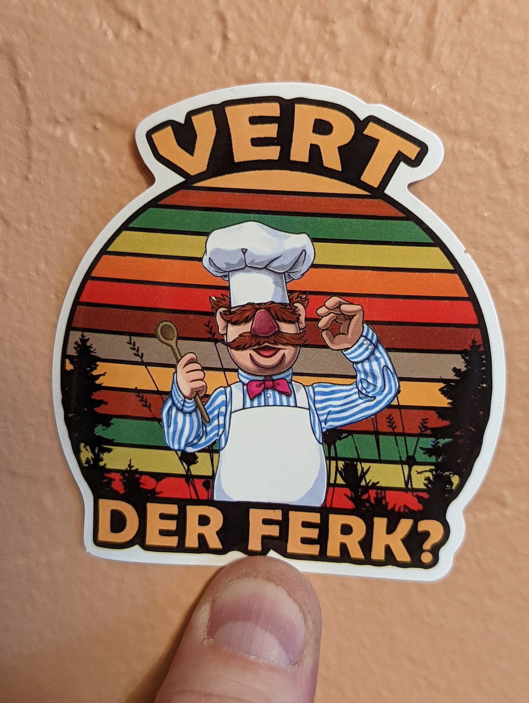 5-pack Funny Swedish Chef Vert Der Ferk 3" Sticker Waterproof Glossy - Etsy