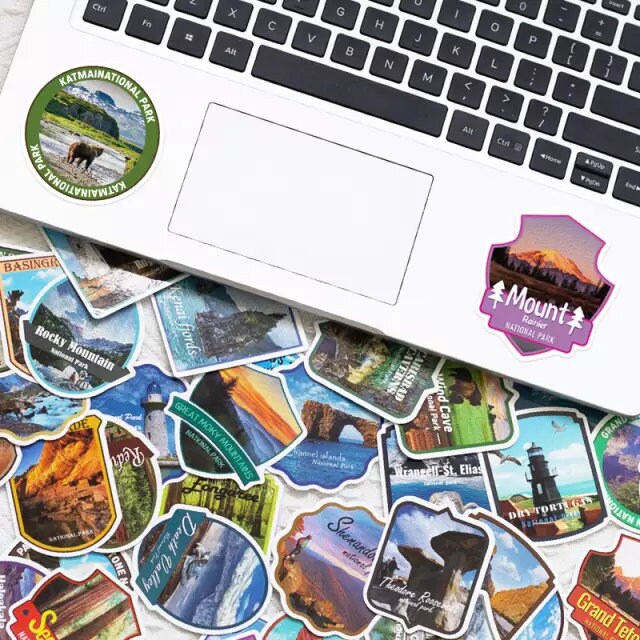 62pcs National Park Sticker Set Glossy Waterproof Hiking - Etsy