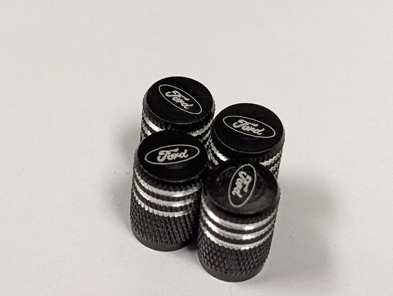 Set of 4 Ford Black Aluminum Valve Stem Cap Set Universal - Etsy