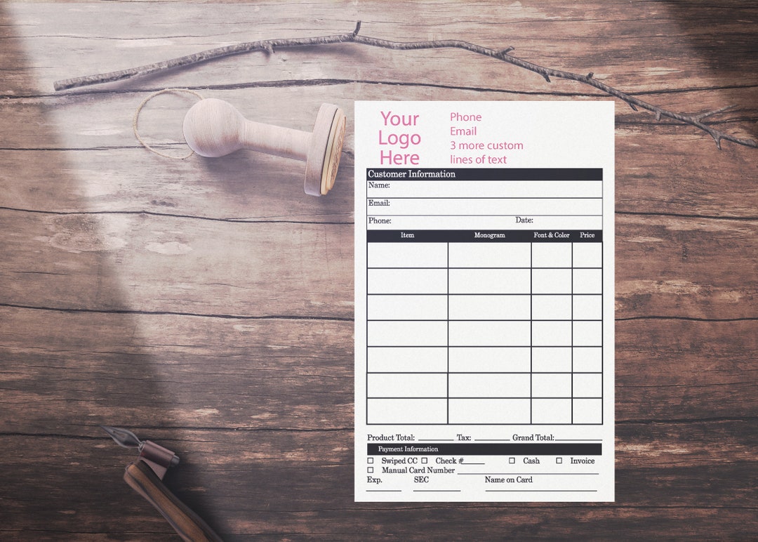 Custom Business Order Forms, 3-part Carbonless, Half Size - Etsy