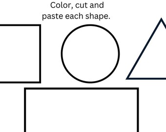Shape Cut and Paste Learning Activity - Etsy