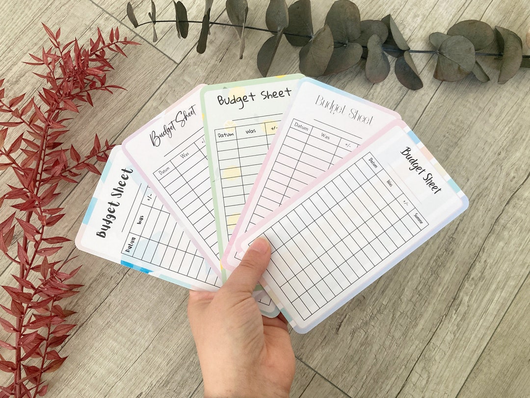 Budget Sheets BLANK for Cover Method I Budget Planning I Printed on ...