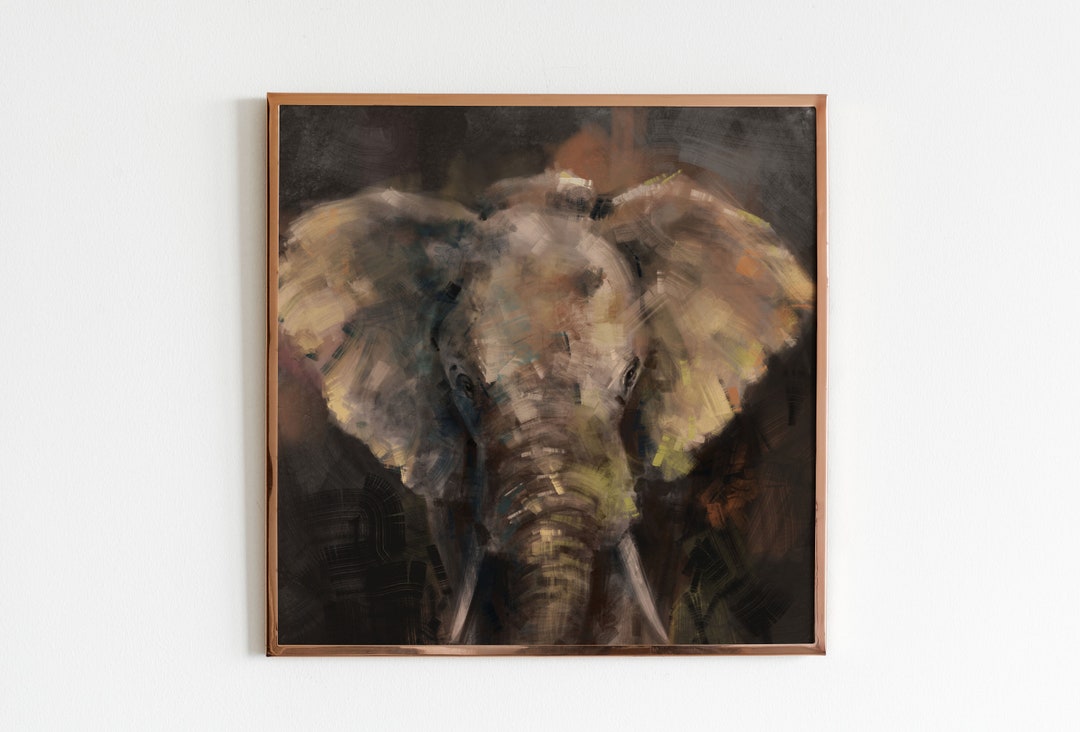 Elephant Painting Printable – Animal Portrait Art (digital Download) - Etsy